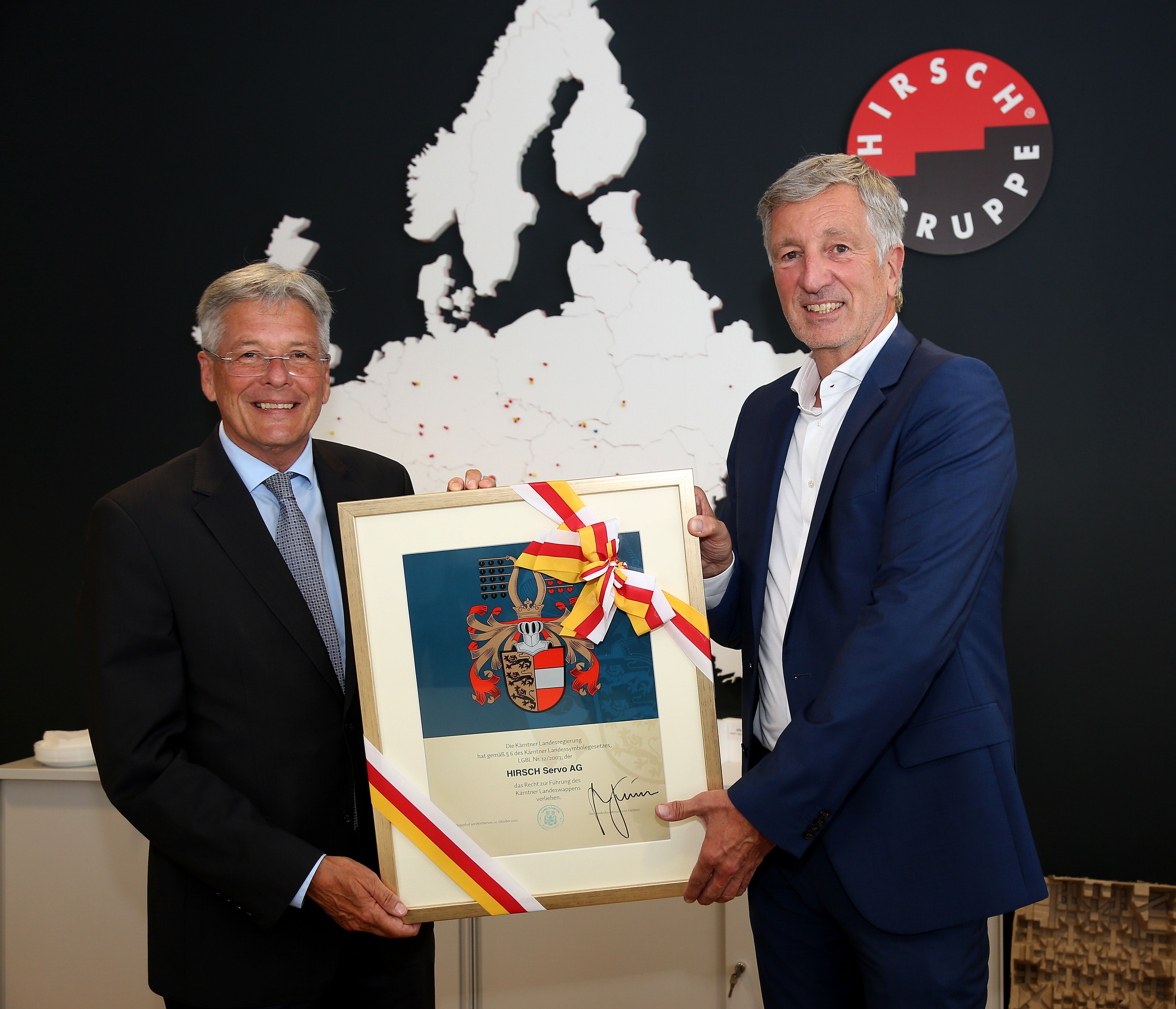 Landeswappen an Hirsch Servo Gruppe verliehen - Land Kärnten